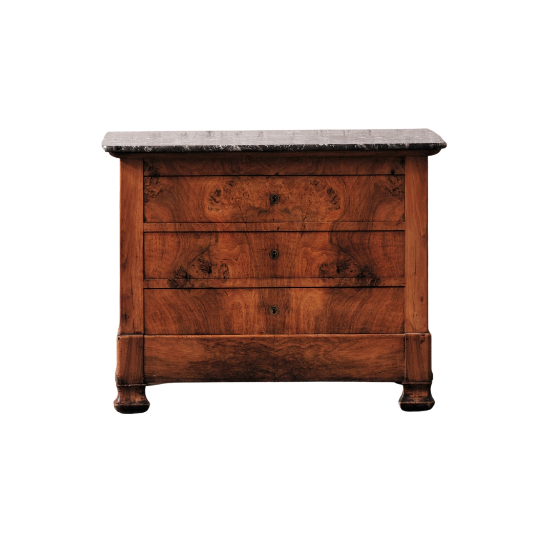 19th Century Louis Phillipe Petite Chest with Black Marble Top ...