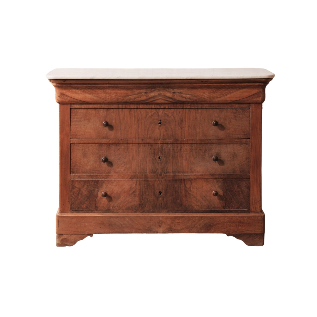 18th Century Louis Phillipe Chest with White Marble Top - Christopher ...