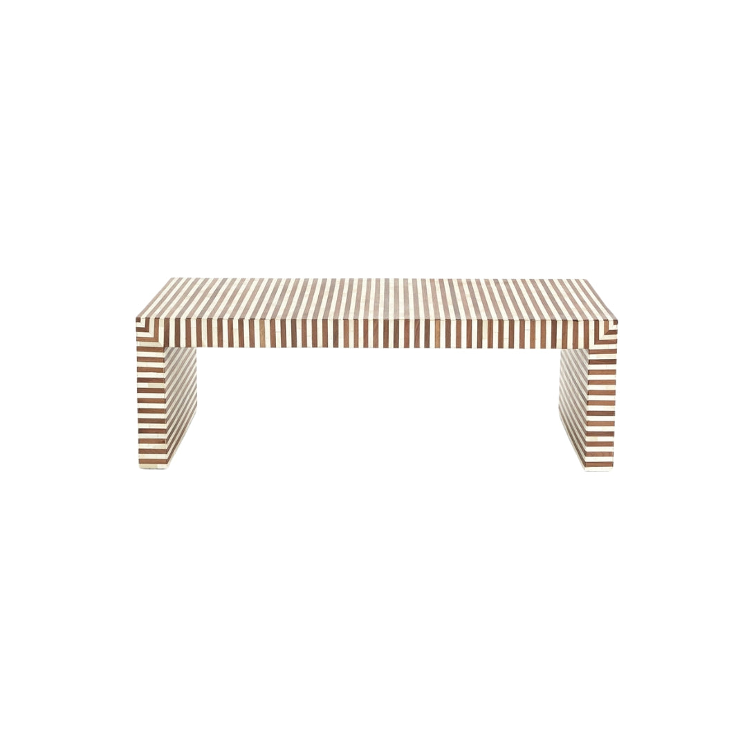Sienna Coffee Table - Walnut/Bone - Christopher Collection