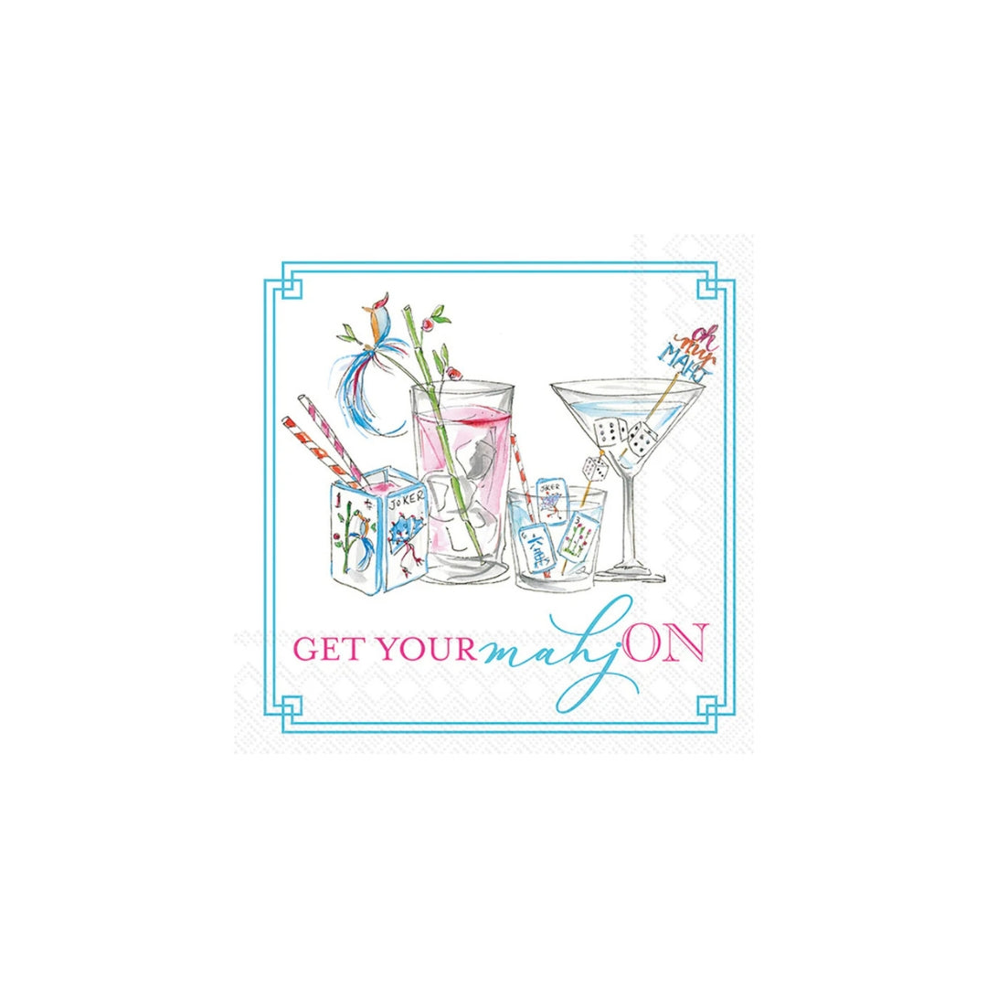 Mahjong Drinks Cocktail Napkin - Christopher Collection