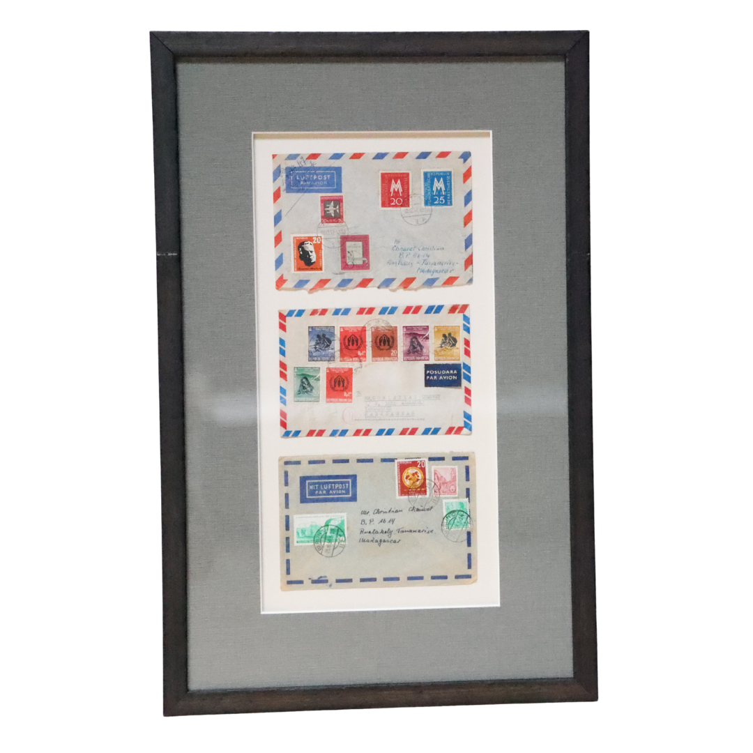 20th Century French Framed Air Mail (B) - Christopher Collection