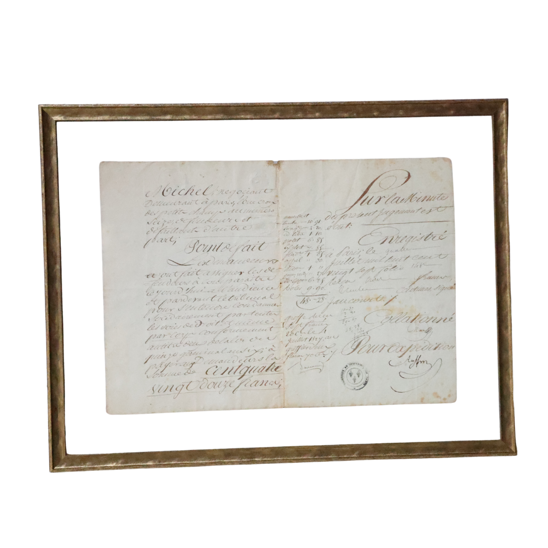 19th Century French Stamped Contract (C) - Christopher Collection
