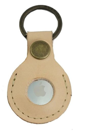 Leather AirTag Case with Key Ring (Natural) by Rustico - Christopher ...