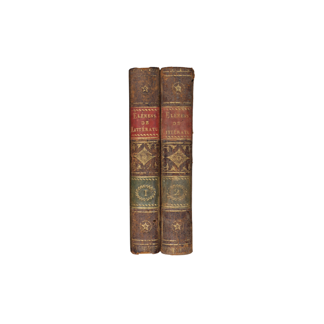 1810 French Brown Leather Bound Antique Books (Set of 2) - Christopher ...