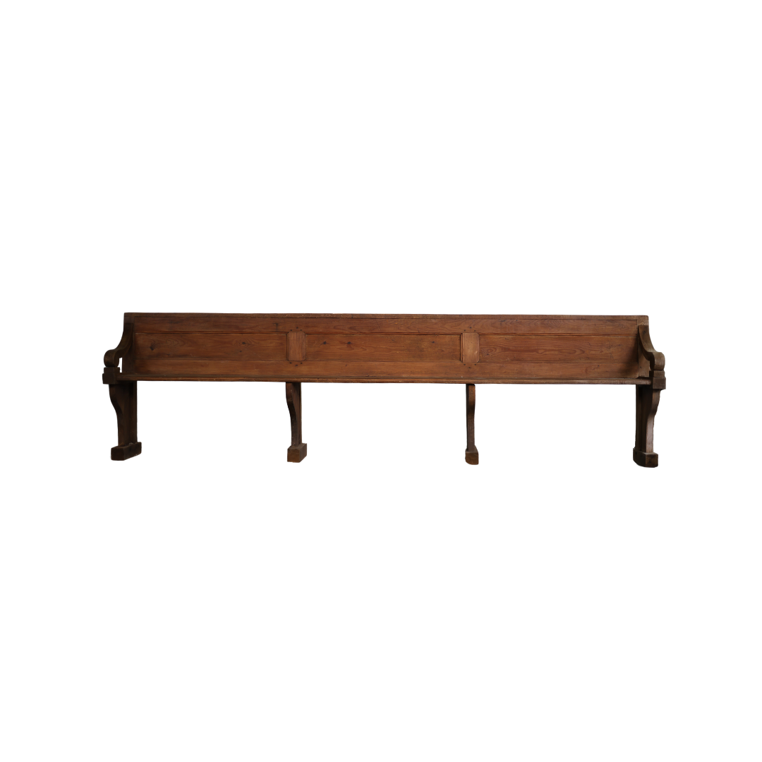 19th Century French Wooden Church Pew - Christopher Collection